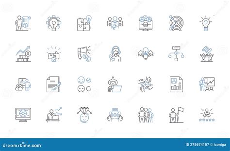 Task Line Icons Collection Assignment Project Work Duty