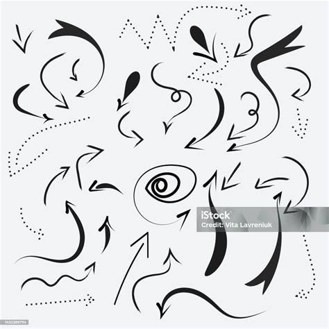 다양한 스케치 낙서 화살표 손으로 그린 간단한 기호 그런 지 질감 개체 그룹에 대한 스톡 벡터 아트 및 기타 이미지 개체 그룹 거친 검은색 Istock