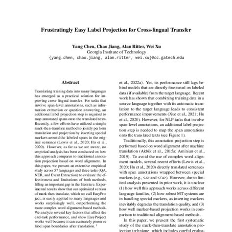Frustratingly Easy Label Projection For Cross Lingual Transfer Acl