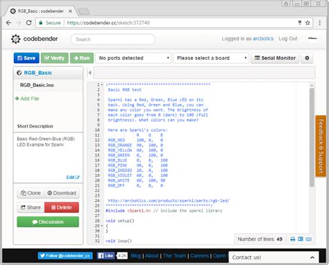Arcbotics Upload With Codebender