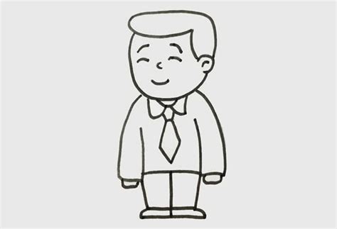 一步一步画一位爸爸 爸爸怎么画好看 画一个最帅气的爸爸 大山谷图库