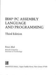 IBM PC Assembly Language And Programming Abel Peter 1932 Free