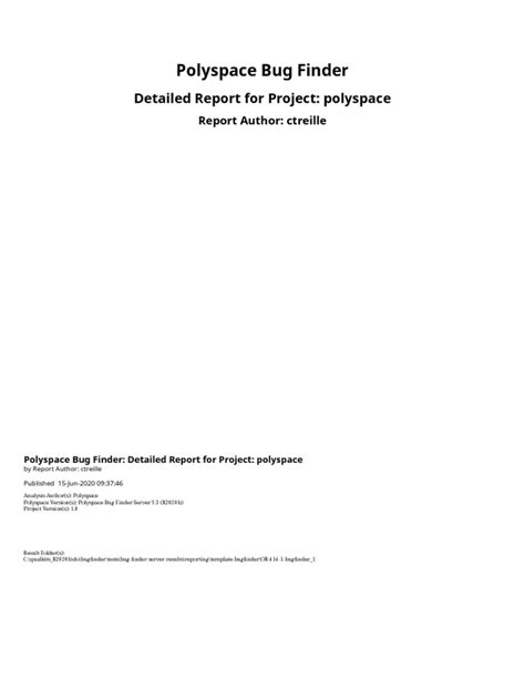 Polyspace Bugfinder Pdf Finder Software Variable Computer Science