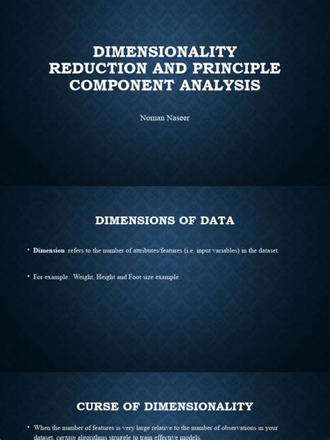 3 Noman Naseer Dimentionality Reduction And Principle Component Analysis Pdf Principal