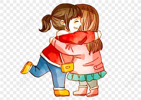 포옹하는 어린 소녀 Png 일러스트 무료 다운로드 Lovepik