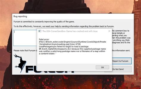 Fatal Error When Trying To Relog After Encounterevent Completed Pc Bug Reports Funcom Forums