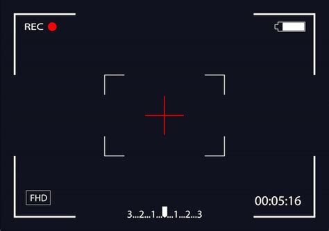 비디오 레코더 디지털 디스플레이의 카메라 프레임 뷰파인더 화면 프리미엄 벡터