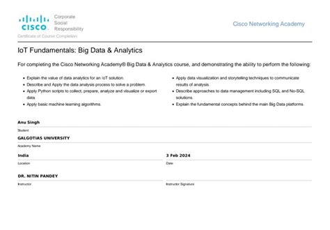 Anu Singh On Linkedin Iot Bigdata Analytics Cisconetworkingacademy Techeducation