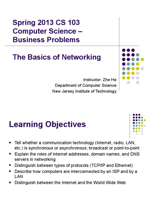 Cs103 Basics Networking Pdf World Wide Web Internet And Web