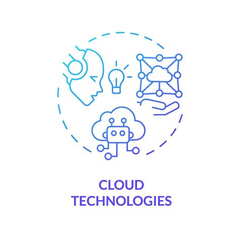 2d Gradient Cloud Technologies Icon Isolated Vector Ai Engineer Creative Thin Line