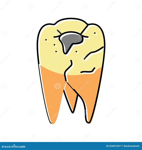 Cavity Tooth Color Icon Vector Illustration Stock Vector Illustration
