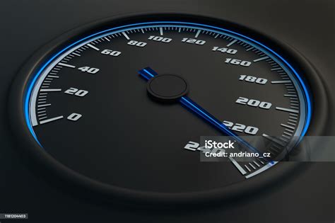 대시 보드에 차에 파란색 속도계 3d 렌더링 된 그림입니다 계기판 측정기에 대한 스톡 사진 및 기타 이미지 계기판 측정기