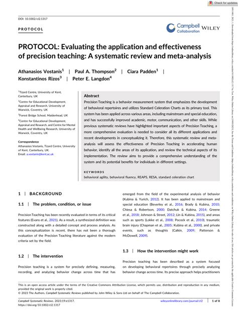 pdf protocol evaluating the application and effectiveness of precision teaching a systematic