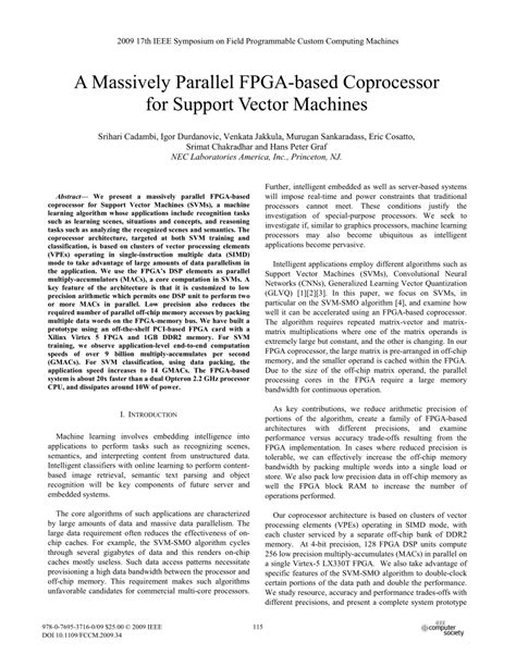 pdf a massively parallel fpga based coprocessor for support vector