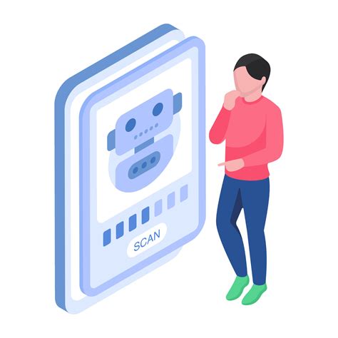 Trendy Vector Design Of Robot Scanning 34464909 Vector Art At Vecteezy