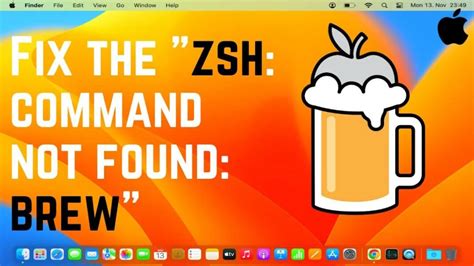 how to fix zsh command not found error on macos