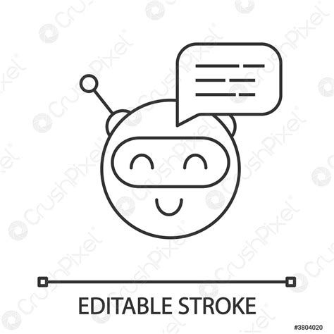 Chatbot Message Linear Icon Stock Vector 3804020 Crushpixel