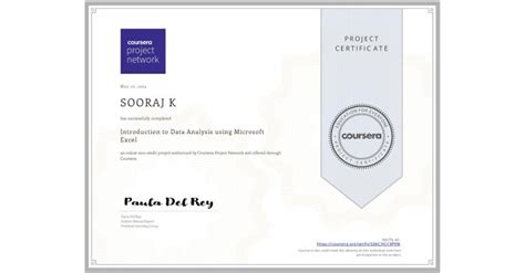 Sooraj K On Linkedin Completion Certificate For Introduction To Data Analysis Using Microsoft