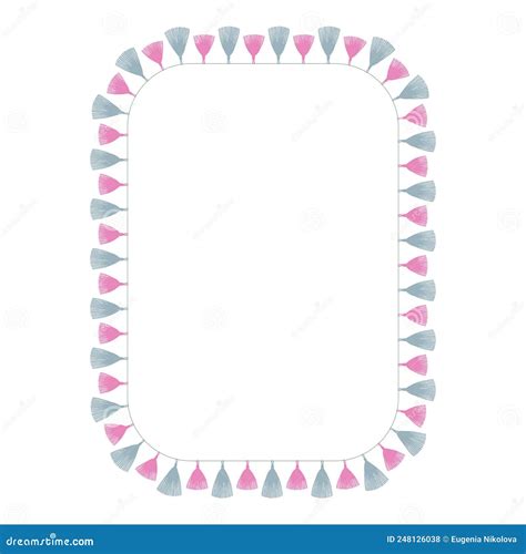 Tassel Frame Decorative Border Size A4 Stock Vector Illustration Of