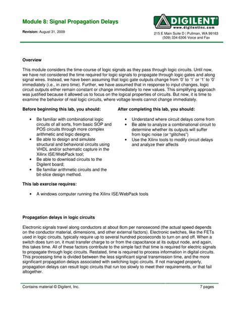 Module 8 Signal Propagation Delays