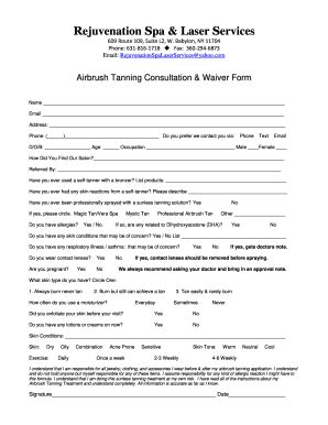 Spray Tan Consent Form Quotes Type