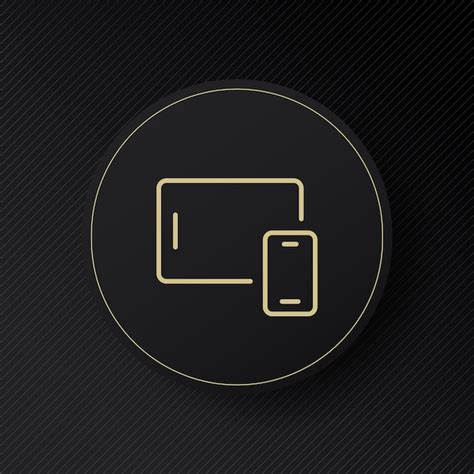 Premium Vector Tablet With Phone Line Icon Technology Sync Synchronization Personal Gadget