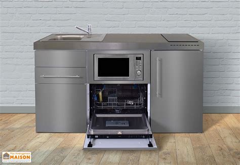 Mini Cuisine Inox Avec Micro Ondes L V Et Vitrocéramiques Mpgsmes160