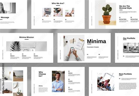 Minima Minimalism Presentation Layout Stock Template Adobe Stock
