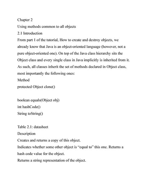 java notes ch2 chapter 2 using methods common to all objects 2