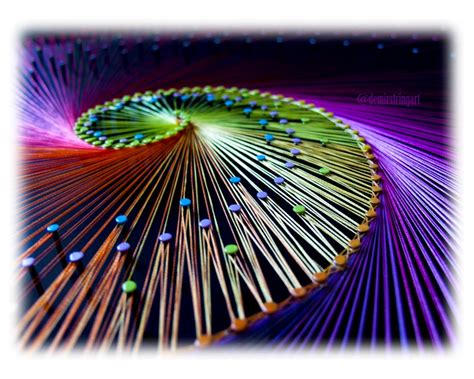 Fibonacci Spiral String Art Mandala Geometry Artwork Home Office