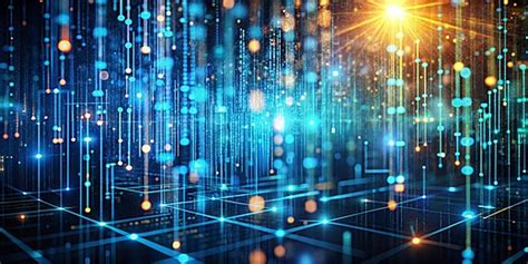 Abstract Digital Network Background With Glowing Lights And Data Streams Digital Grid Abstract