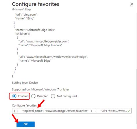 Configure Edge Chromium Favorites Using Intune Endpoint Manager