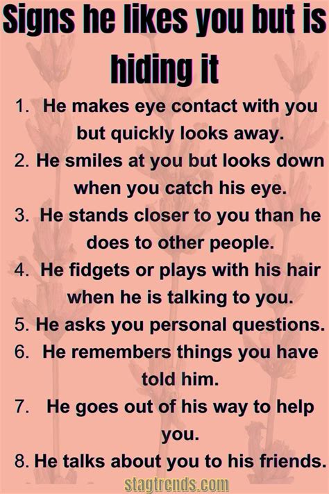 Signs He Likes You But Is Hiding It A Guy Like You Signs Guys Like
