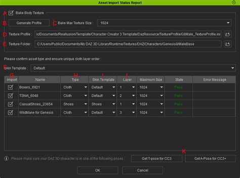 User Interface Introduction For Asset Import Status Report Panel