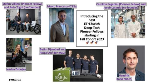 🎊 Introducing The Next Eth Zürich Deep Tech Pioneer Fellows Starting In Fall Cohort 2023 Meet Eth