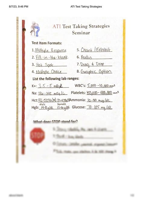 SOLUTION Ati Test Taking Strategies Studypool