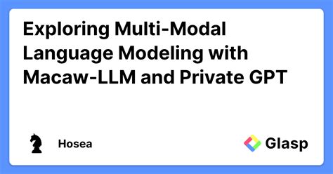 Exploring Multi Modal Language Modeling With Macaw LLM And Private GPT Glasp