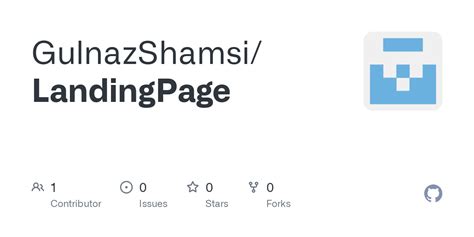 GitHub GulnazShamsi LandingPage