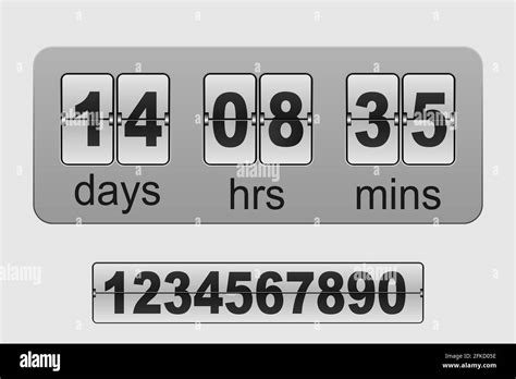 3d Realistic Countdown Timer Vector Flip Clock Template For Your