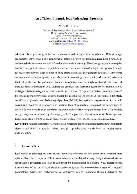 Pdf An Efficient Dynamic Load Balancing Algorithm