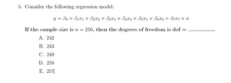 Solved Consider The Following Regression Chegg