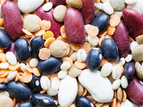 Premium Photo Ingredients For Bean Chowder Mix Close Up