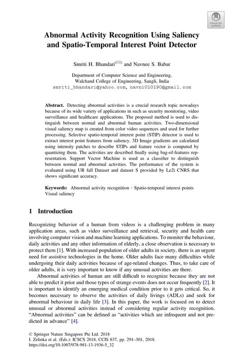 Pdf Abnormal Activity Recognition Using Saliency And Spatio Temporal