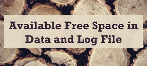 Sql Server Available Free Space In Data And Log File Sql Authority With Pinal Dave