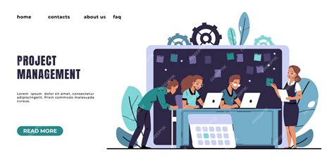 애자일 랜딩 페이지 Kanban 방법론 소프트웨어 개발 효과적인 프로젝트 관리 직원의 브레인스토밍 및 팀워크 버튼이 있는 웹 사이트 Ui 벡터 웹 인터페이스 모형 프리미엄 벡터