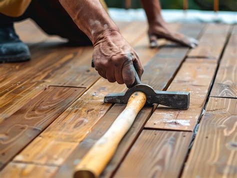 A Man Is Using An Axe On A Wooden Surface Premium Ai Generated Image