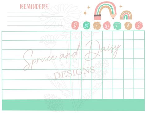 School Chart Class Chart Printable Etsy