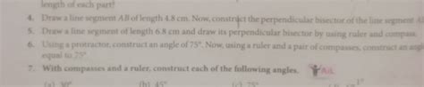 length of each part4 draw a line segment ab of length 4 8 cm now co