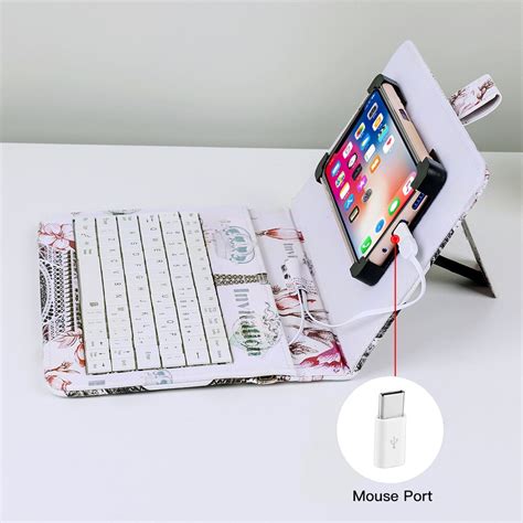 Mobile Phone Keyboard And Mouse Portable Type C Micro Usb Wired Keyboard And Mouse Set With