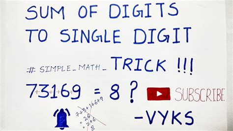 Sum Of Digits To Single Digit Trick Hackmymind Youtube